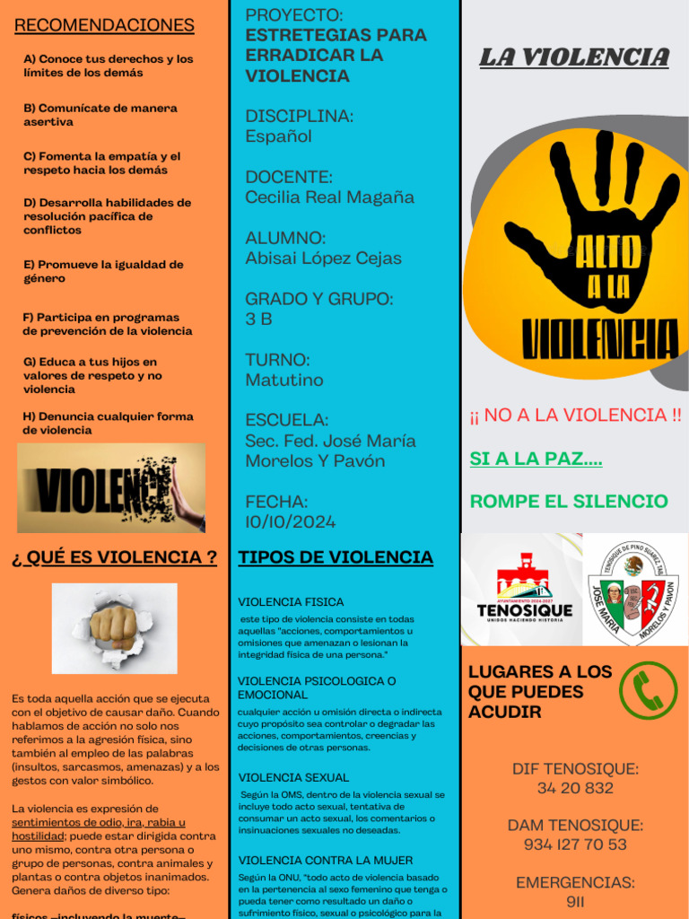 Triptico (Violencia) | PDF | Violencia | La violencia contra las mujeres