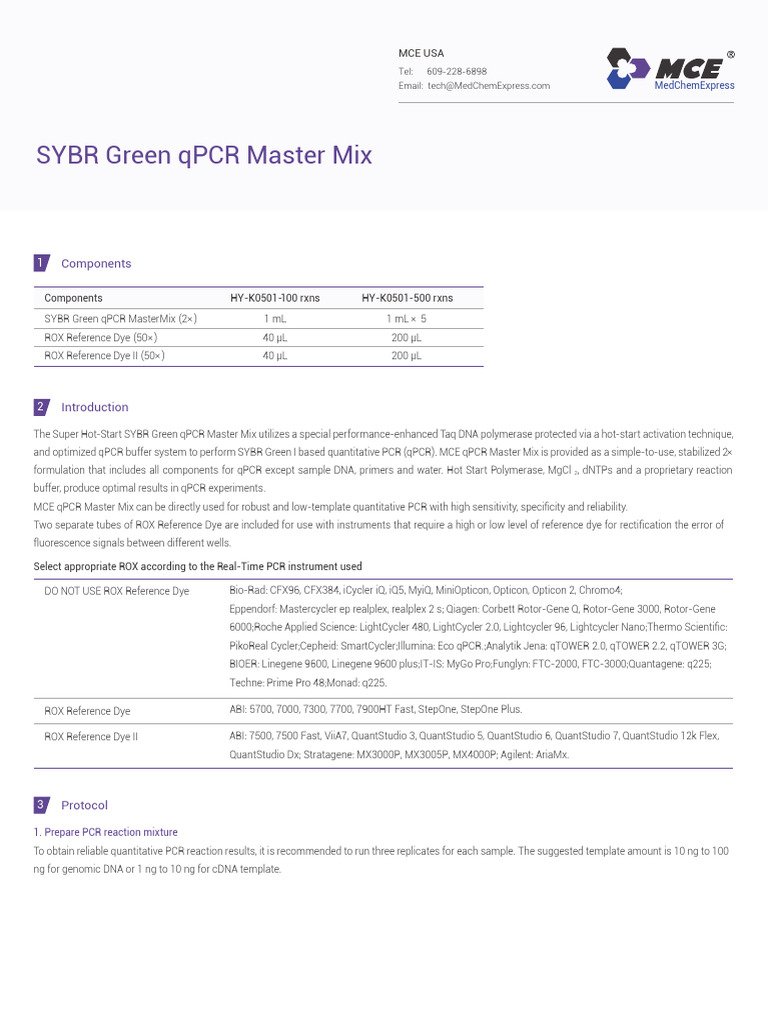 HY-K0501-500 - SYBR Green qPCR Master Mix | PDF | Real Time Polymerase Chain Reaction ...
