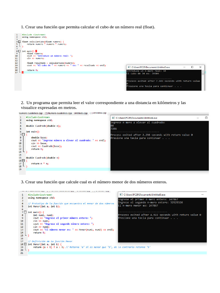 Ejercicios de Programacion | PDF