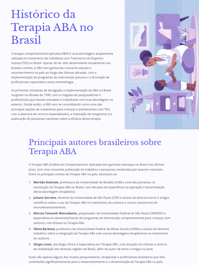 História da Terapia ABA no Brasil | PDF | Espectro do autismo ...