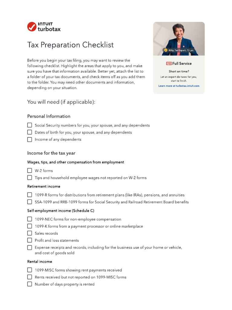 Essential Tax Preparation Checklist | PDF | Tax Deduction | Irs Tax Forms