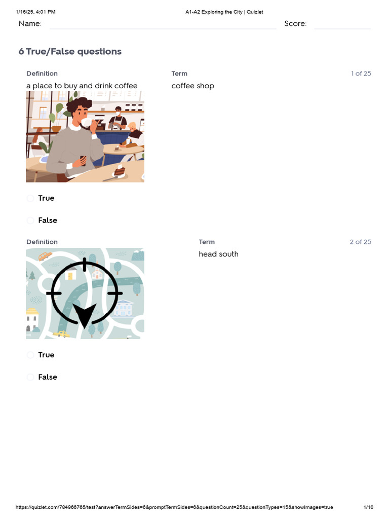 Exploring the City Quizlet Test | PDF