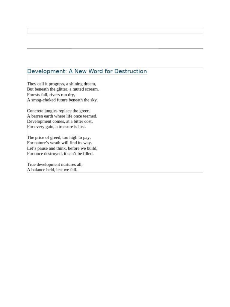 The Cost of Development on Nature | PDF