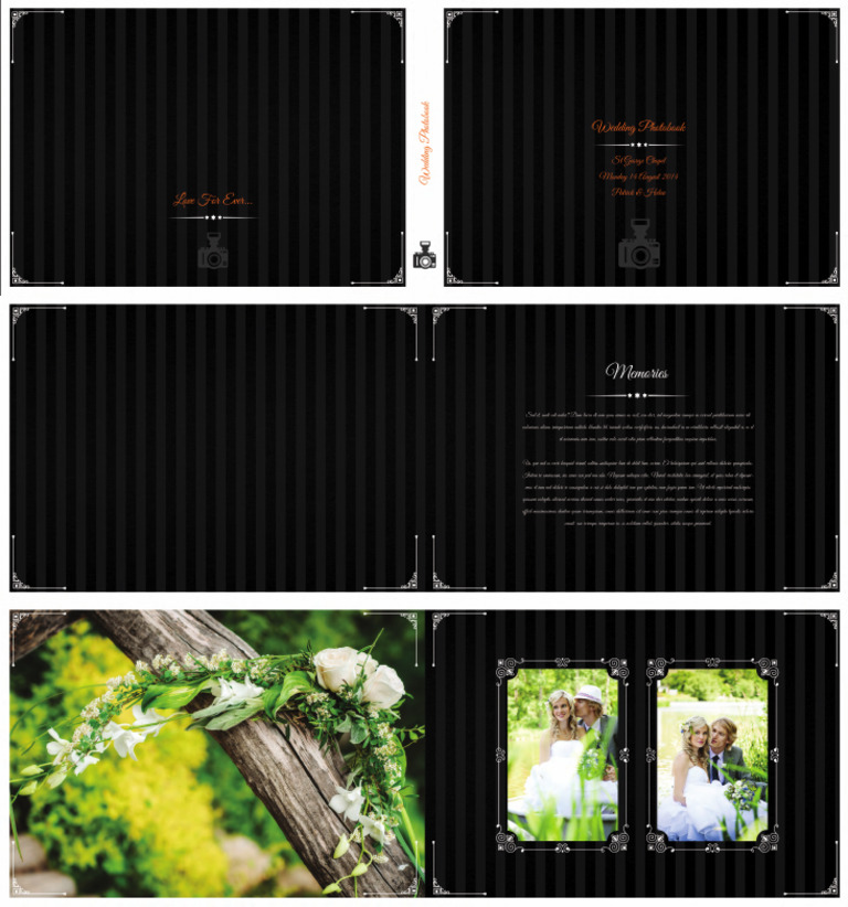 40 Pages Photoshop Wedding Photobook Template - Preview Low | PDF