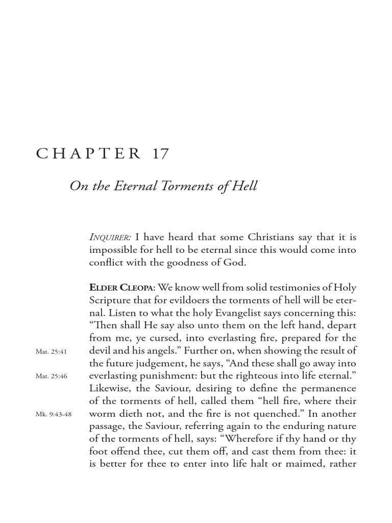 Course 1 - CH 17 - Lesson 11 - On The Eternal Torments of Hell | PDF ...