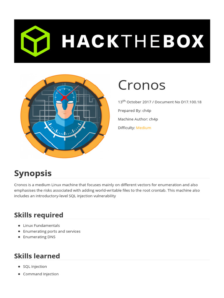 11-Cronos HTB Official Writeup Tamarisk | PDF | Domain Name System | Php