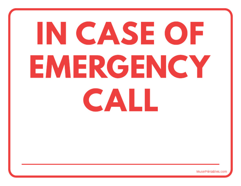 In Case of Emergency Call Sign Watermarked | PDF