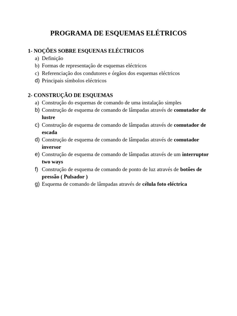 Programa de Esquemas Elétricos | PDF