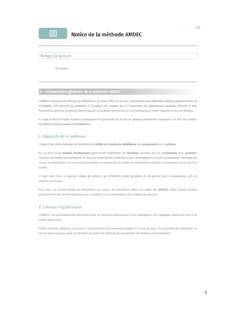 Captures Notice AMDEC Pour PDF | PDF