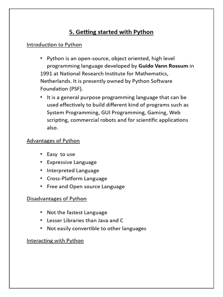 CLASS XI_PYTHON FUNDAMENTALS NOTES | PDF | Python (Programming Language ... CLASS XI_PYTHON FUNDAMENTALS NOTES | PDF | Python (Programming Language ...