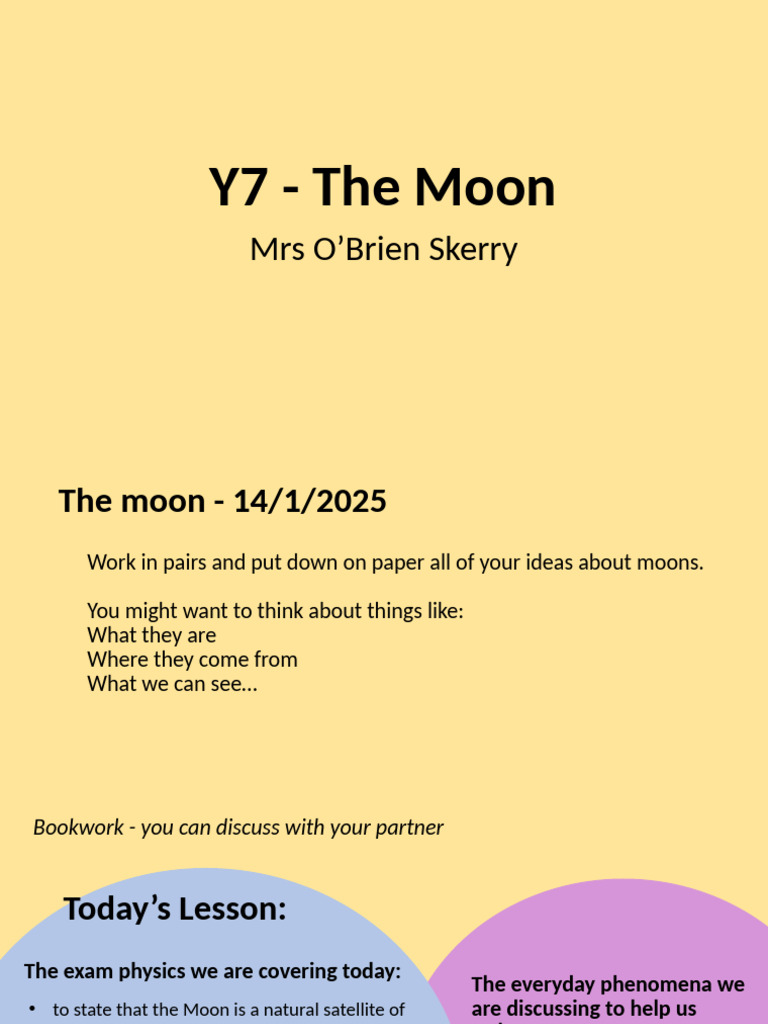 Yr 7 - The Moon | PDF | Moon | Earth