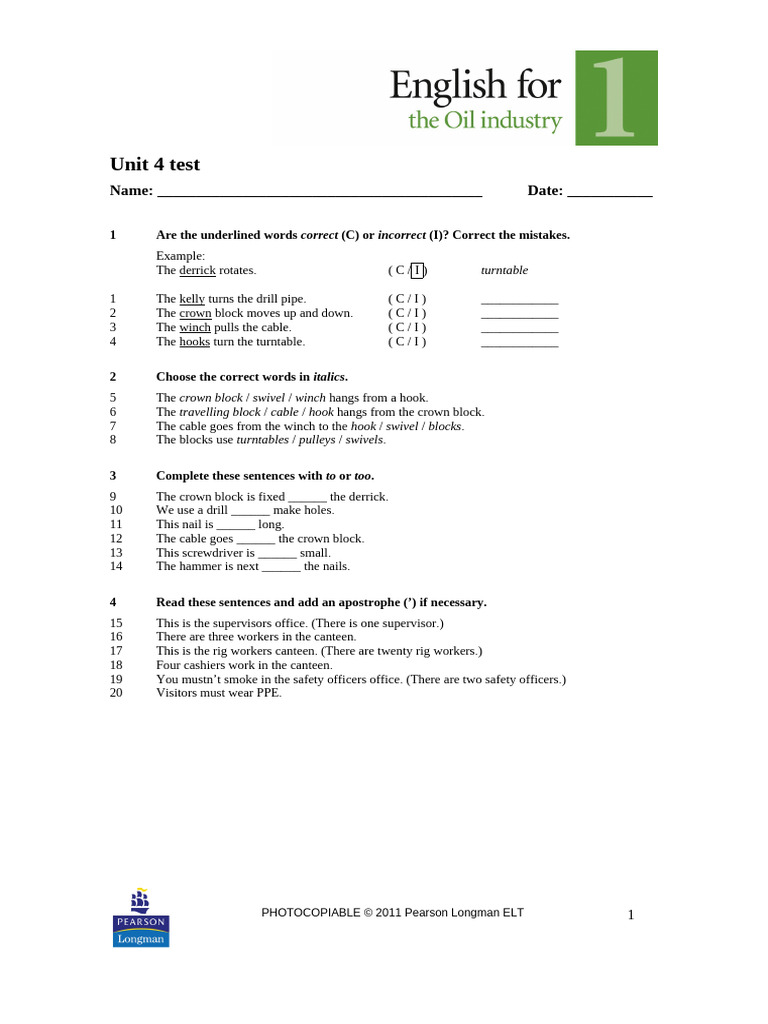 VE Oil Tests Unit04 | PDF