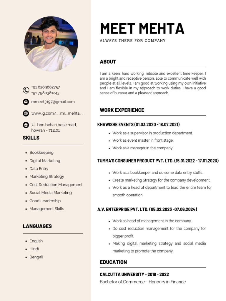 Meet Mehta: About | PDF