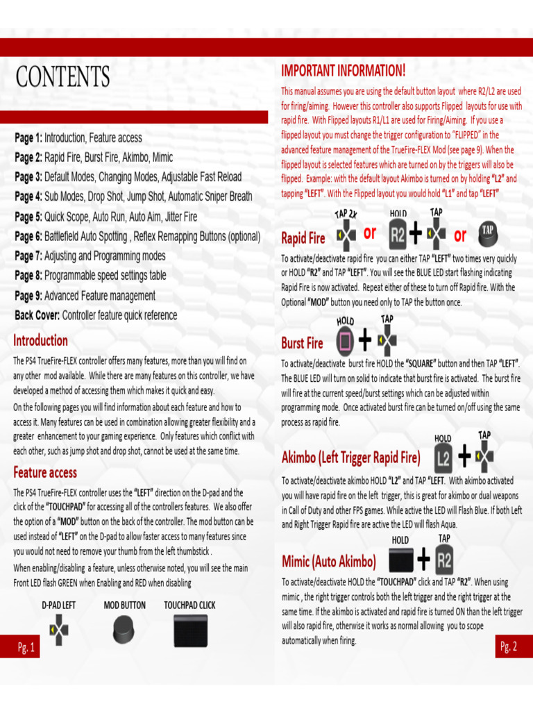 PS4 TrueFire-Flex V4-V5 Manual1 | PDF | Trigger (Firearms)