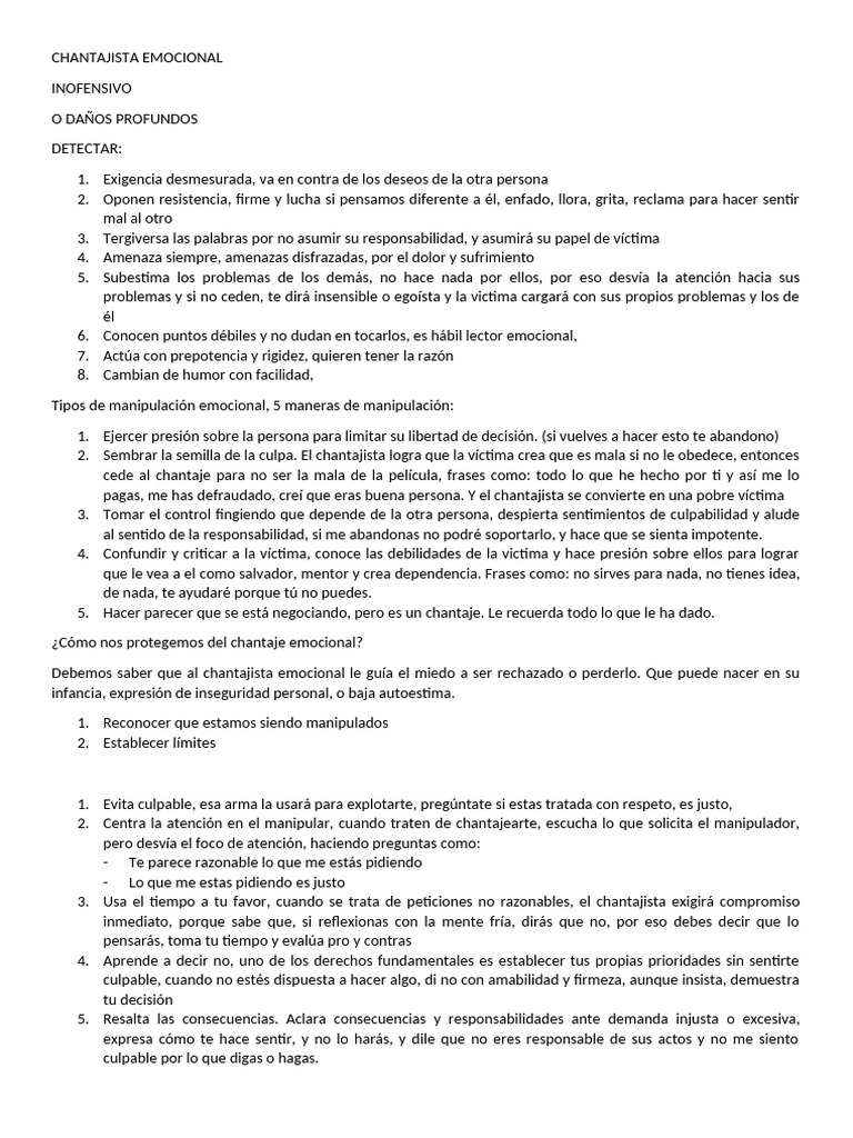 Chantagista Emocional | PDF | Felicidad | Las emociones