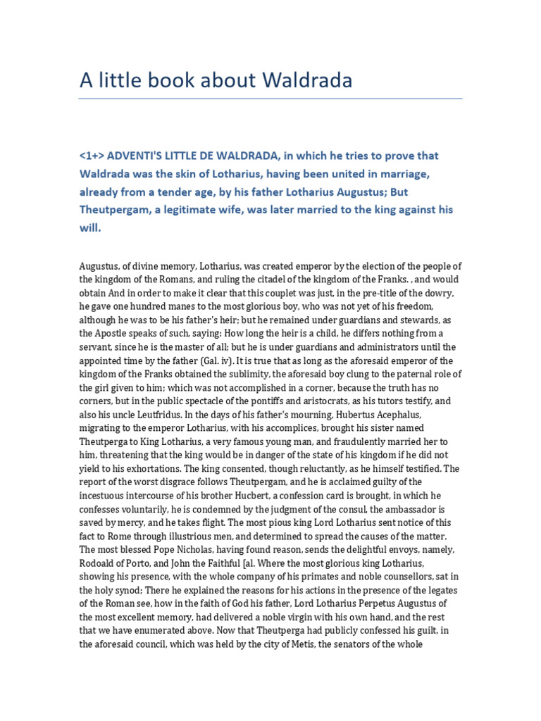 110 - Libellus de Waldrada - Adventius Metensis - 121-068 | PDF ...