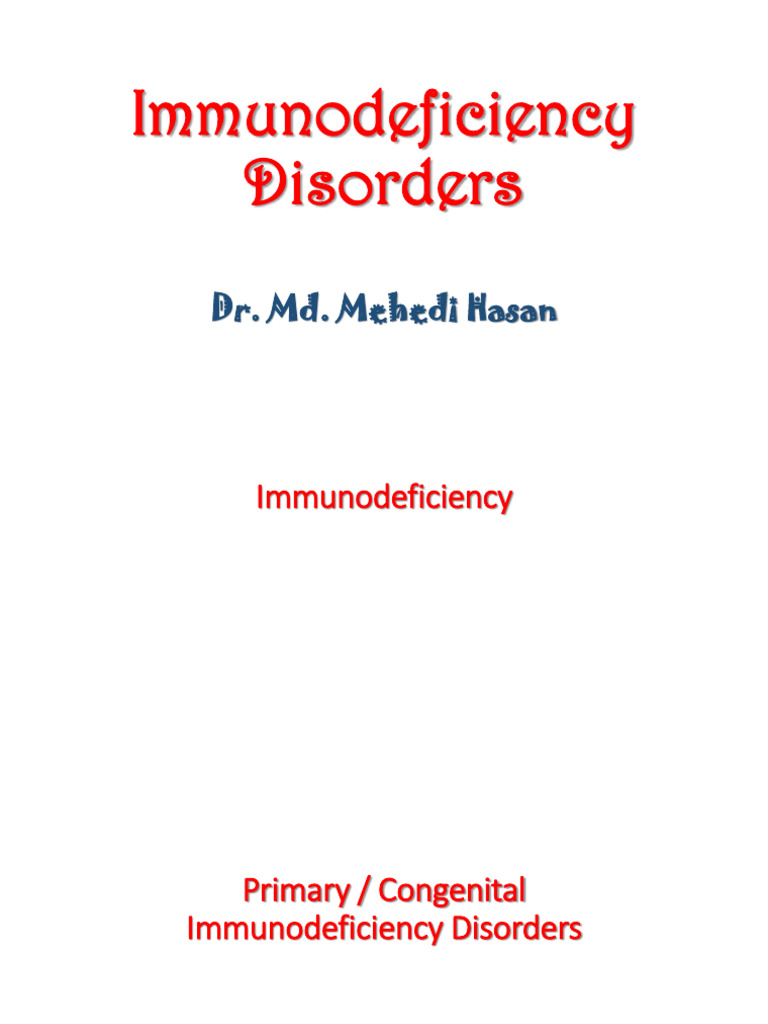 Immunodeficiency Disorders | PDF | Immunodeficiency | Immune System ...