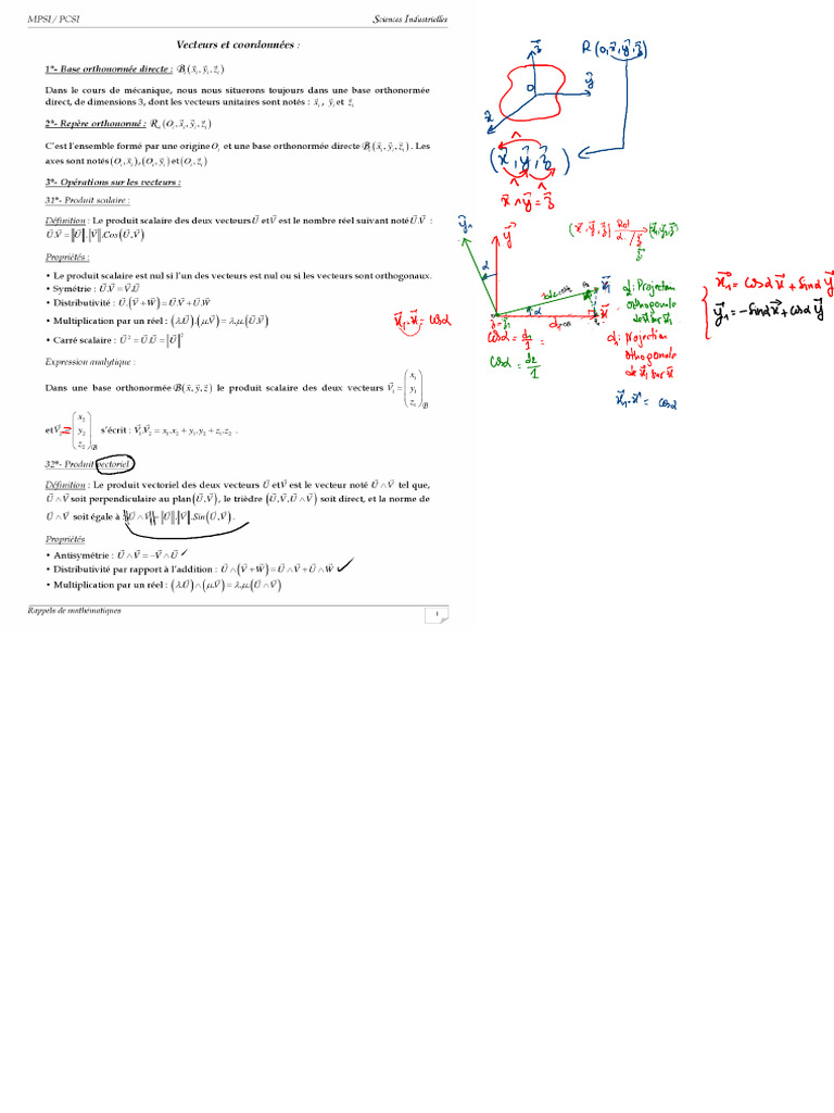 COURS Rappel Mathématique PROJETÉ | PDF