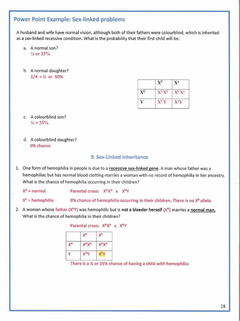 Sex Linked Problems | PDF