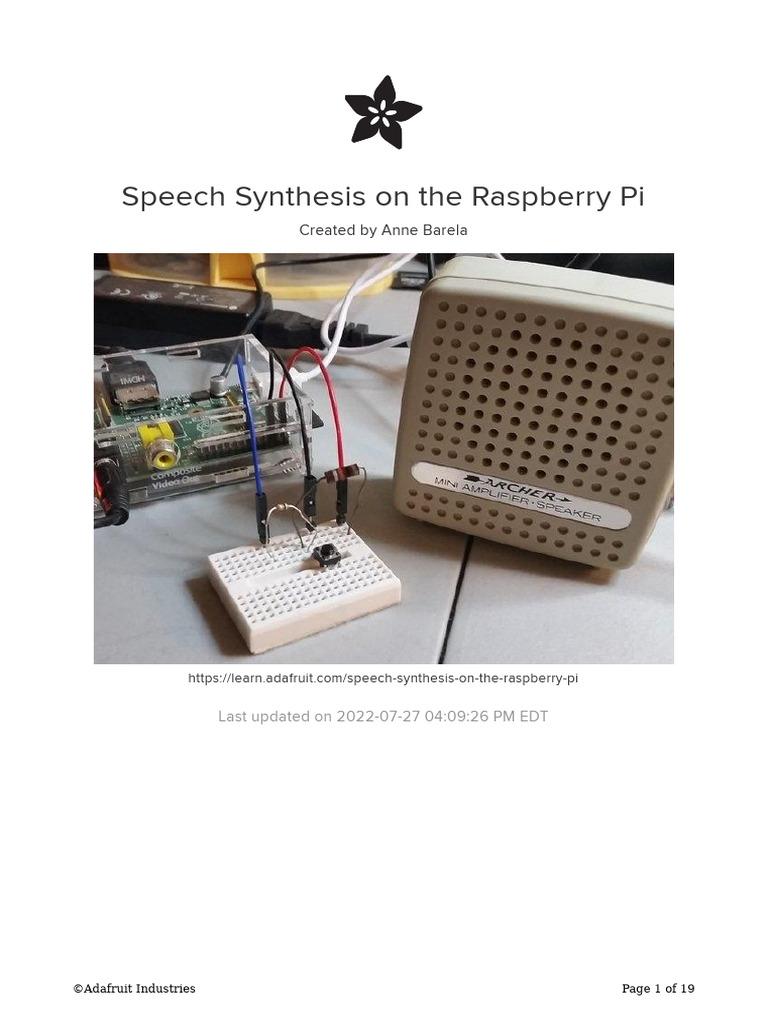 Speech Synthesis On The Raspberry Pi | PDF | Speech Synthesis | Command Line Interface