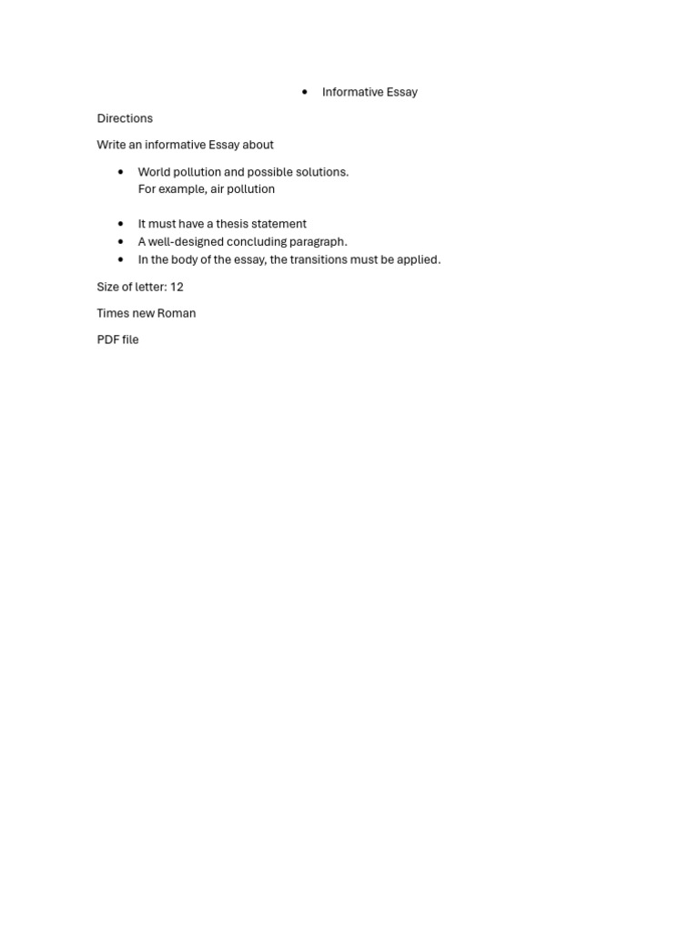 Final Informative Essay December 2024 | PDF