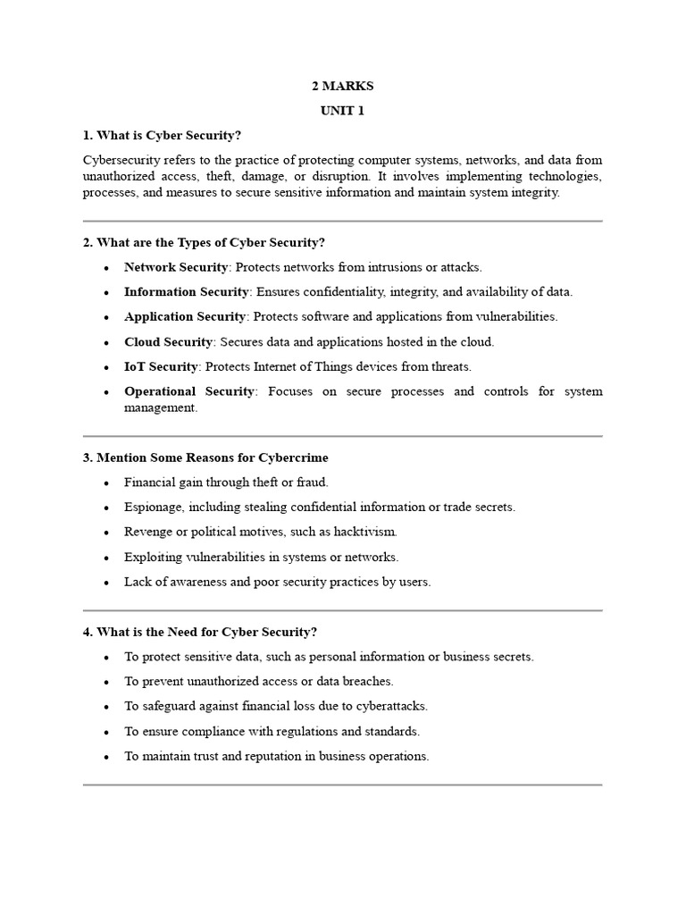 2 MARKS CS | PDF | Security | Computer Security