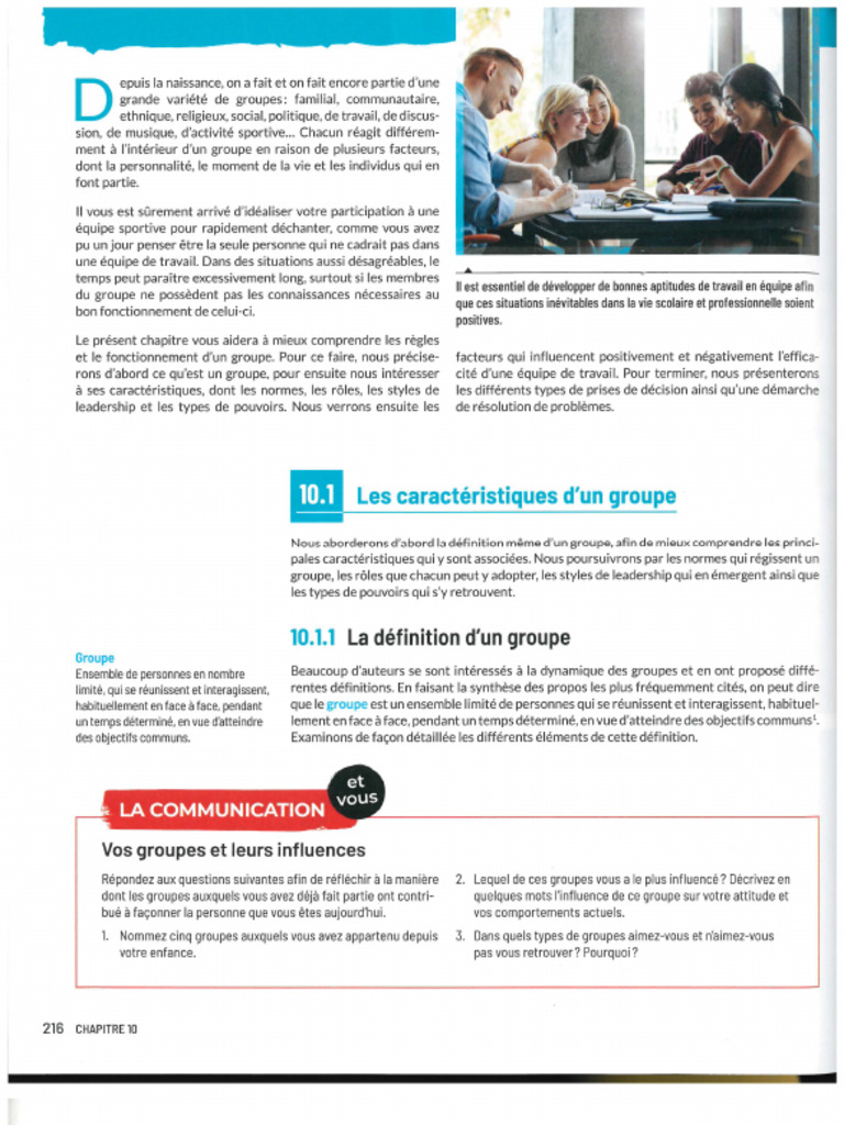 Chapitre 10 - Les Groupes Et Le Travail en Equipe | PDF