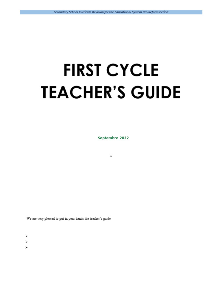English Program Guide For The First Cycle | PDF | Learning | Knowledge