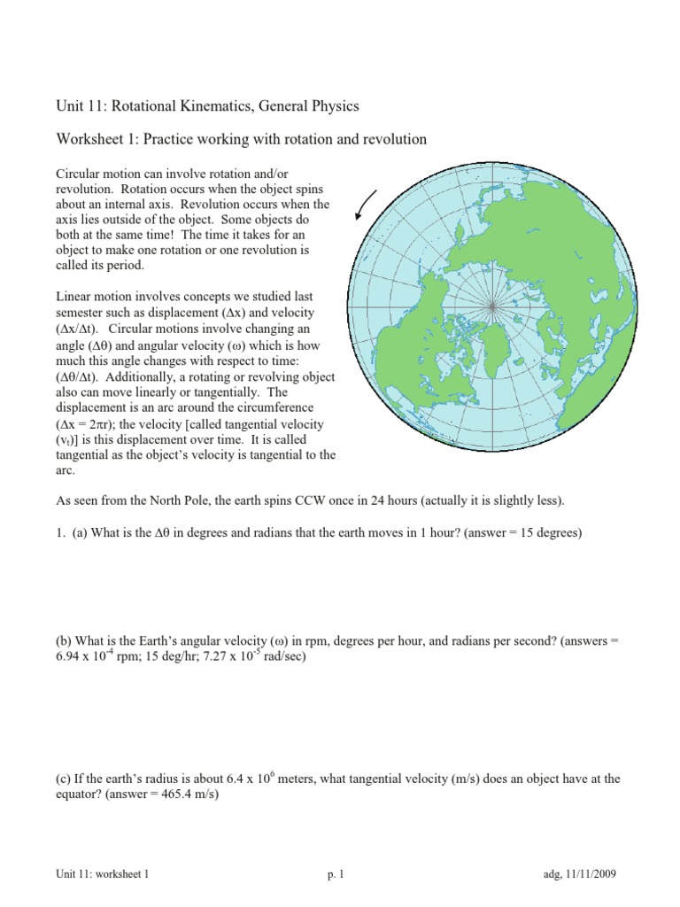 Suvat Equivalents - 1st Qs Sheet | PDF | Speed | Rotation Around A ...
