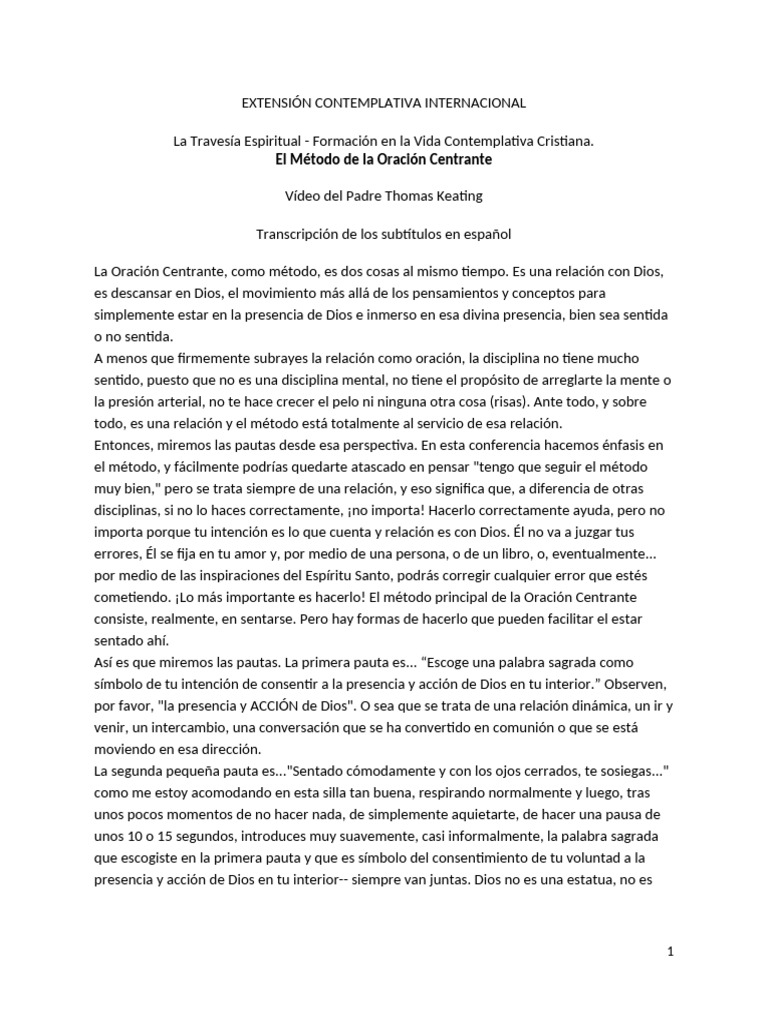 ESP El - Método - de - La - Oración - Centrante. - Spa - La | PDF ...