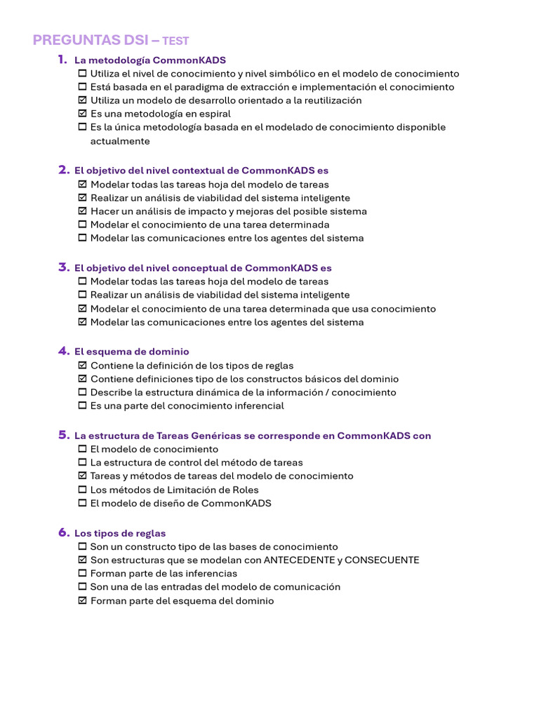Preguntas Dsi | PDF | Conocimiento | Cuestionario