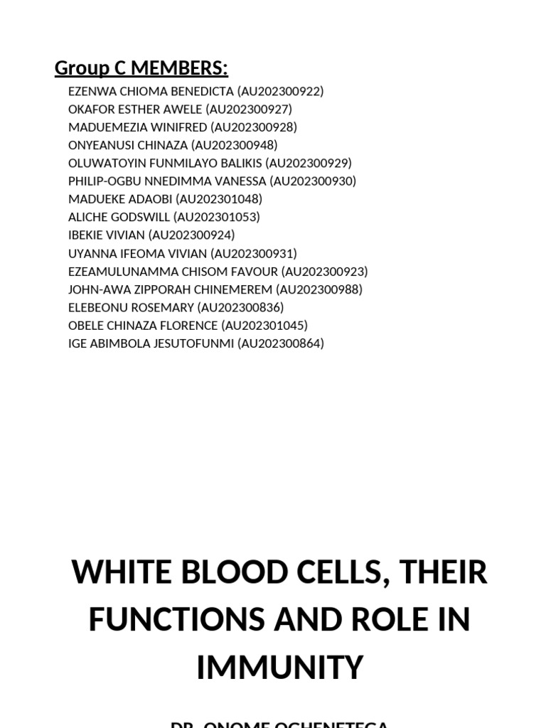 White Blood Cells & Immunity Guide | PDF | White Blood Cell | Granulocyte