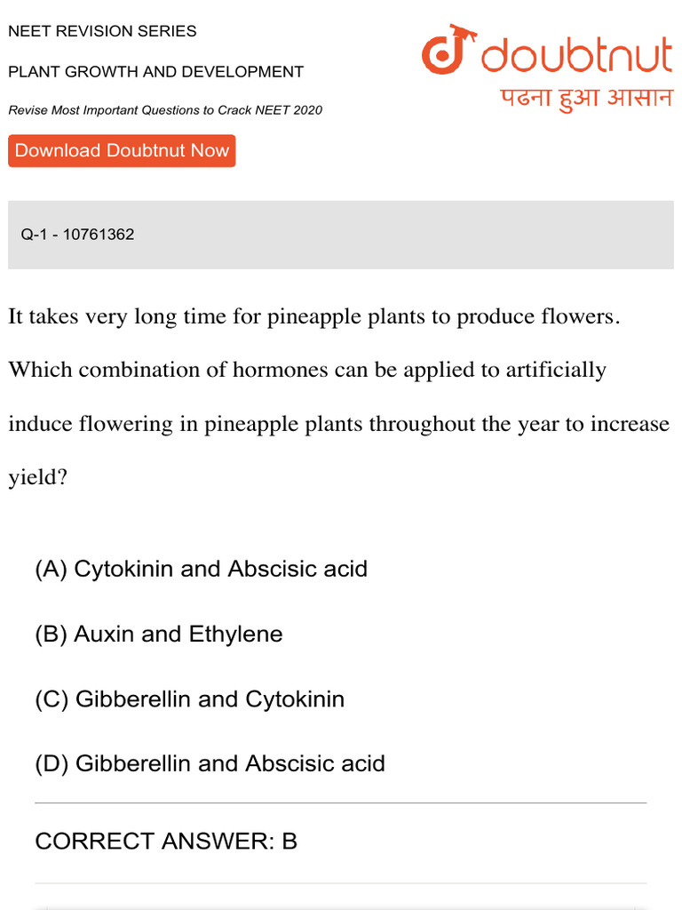 Bio Neet Revision Series Plant Growth and Development | PDF | Plant ...