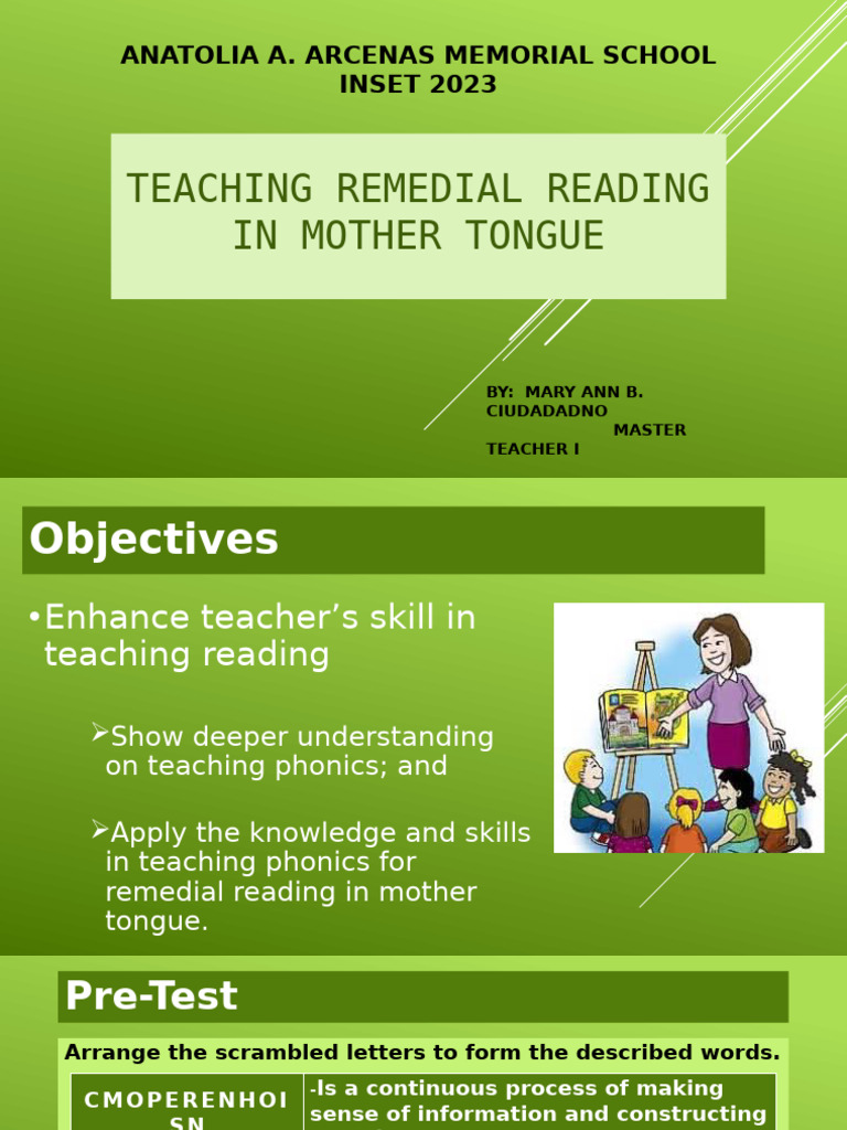 Inset Presentation 1 | PDF | Phonics | Applied Linguistics