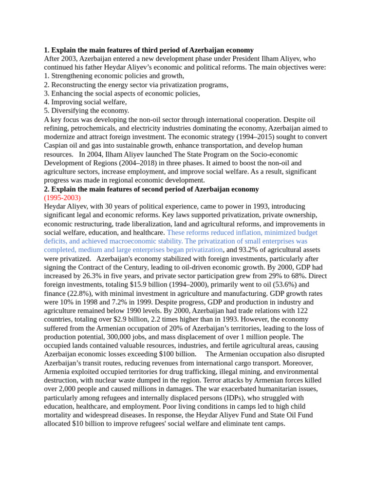 Azerbaijan Economy1 60 | PDF | Inflation | Privatization