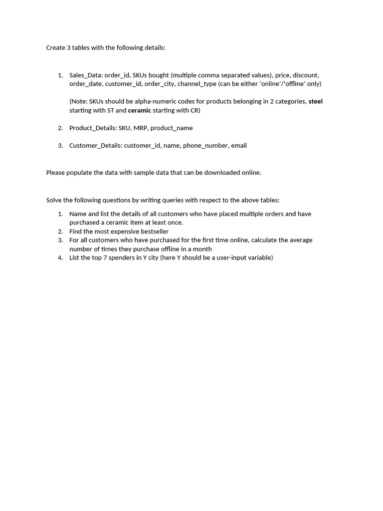 BA - SQL Assignment Dec 2024 | PDF