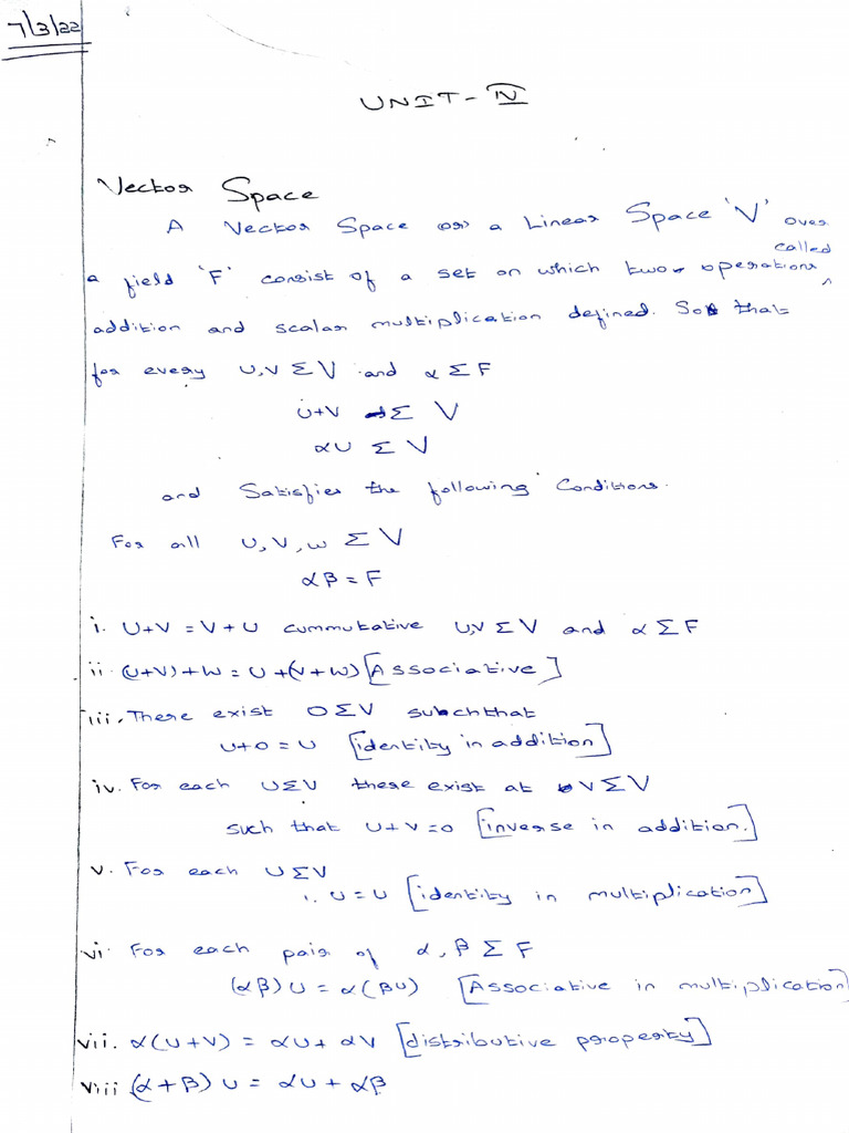 Maths Matrix and Vector Space | PDF