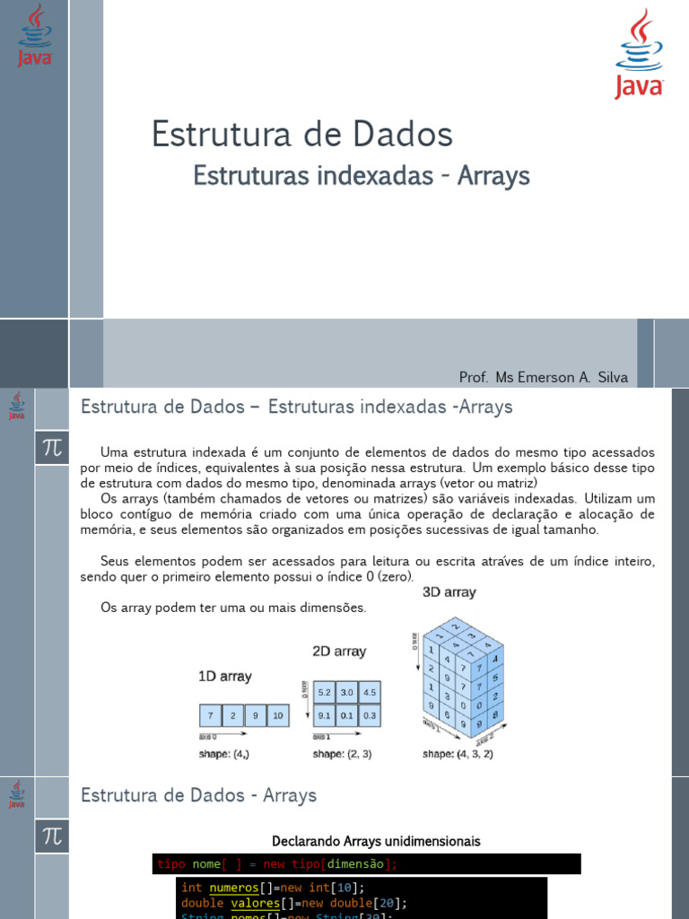 03-Estrurua de dados - Arrays | PDF | Dados de computador | Algoritmos e estruturas de dados