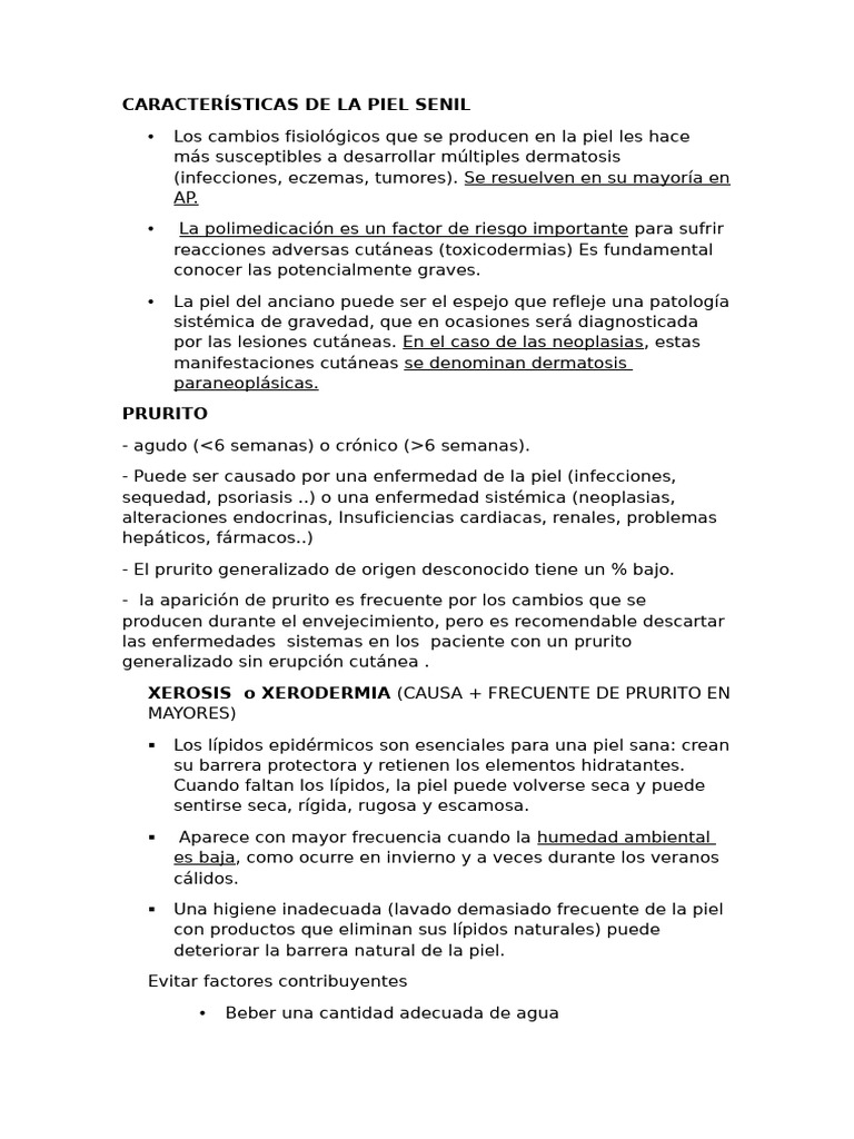 Tema 10. Características de La Piel Senil | PDF | Cáncer | Piel