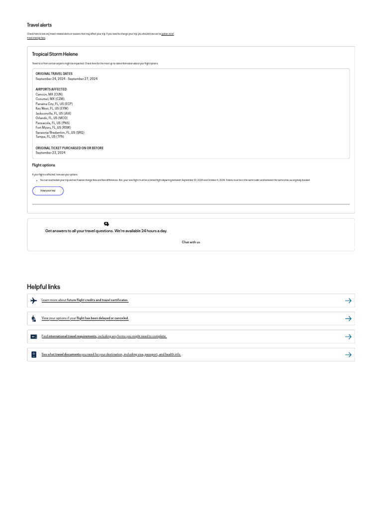 United Airlines Travel Alerts Update | PDF