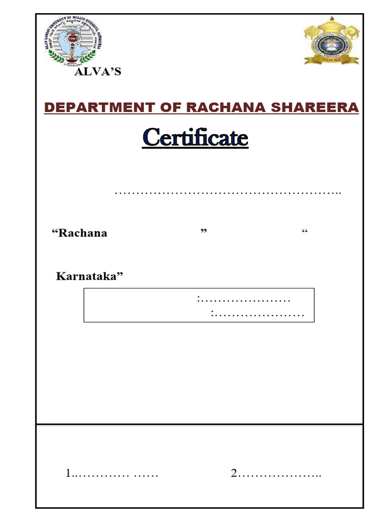 Rachana Practical Certificate | PDF