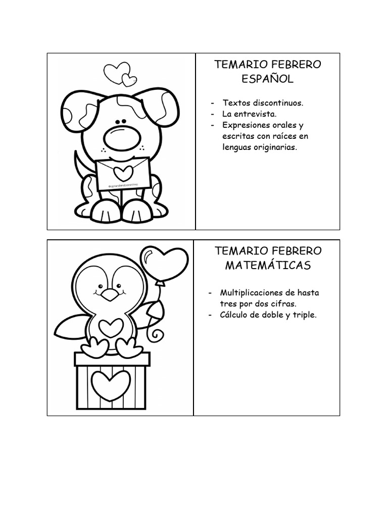 Temario de Febrero: Asignaturas y Proyectos | PDF
