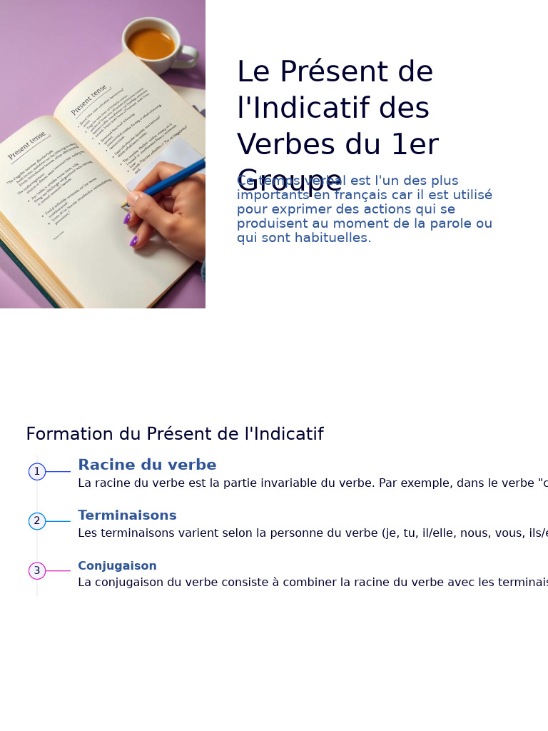 Le Present de LIndicatif Des Verbes Du 1er Groupe | PDF | Verbe ...