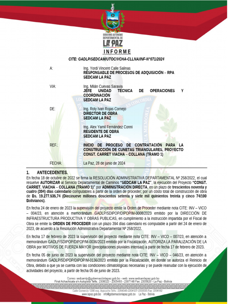 1.1. Inf - Const Cunetas | PDF | Presupuesto | Hormigón