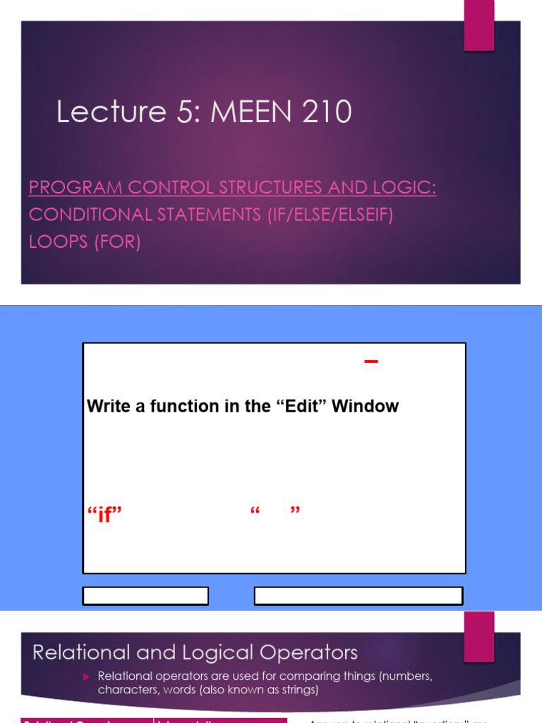 MATLAB Conditional Logic & Loops | PDF | Control Flow | Matlab