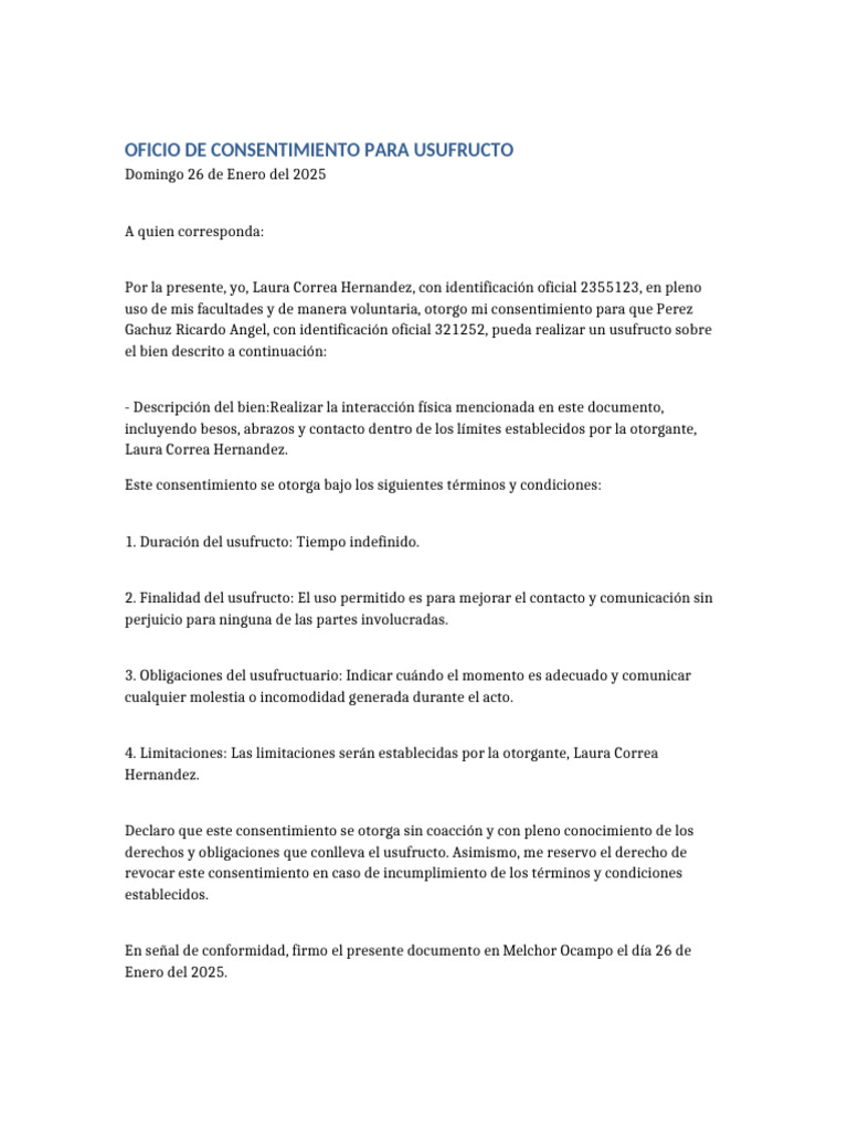 Documento de Usufructo | PDF