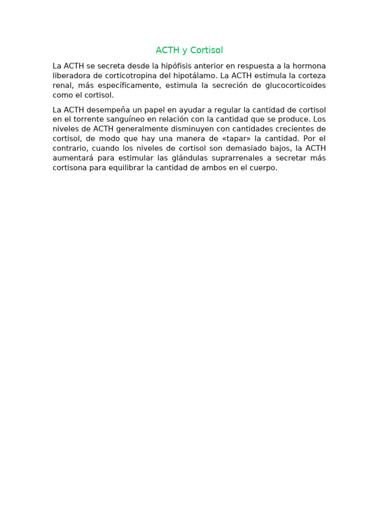 ACTH y Cortisol | PDF