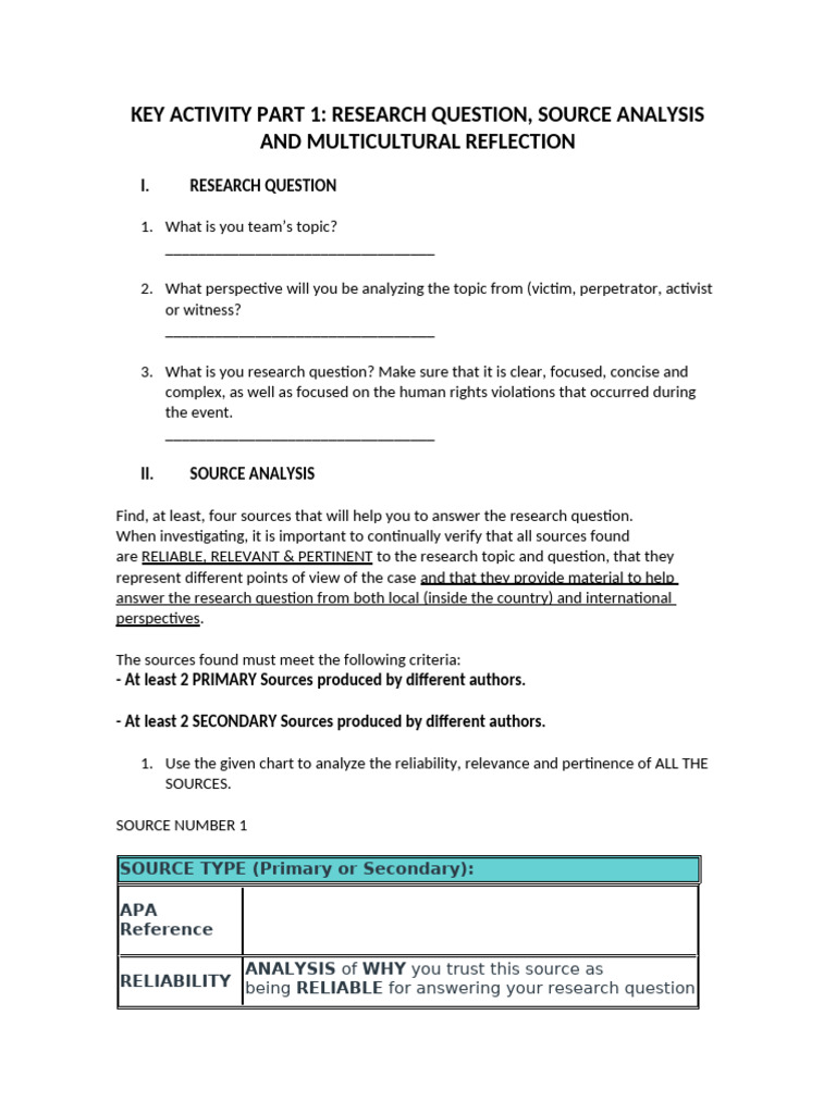 1a. Key Activity Part 1 | PDF | Argument | Information
