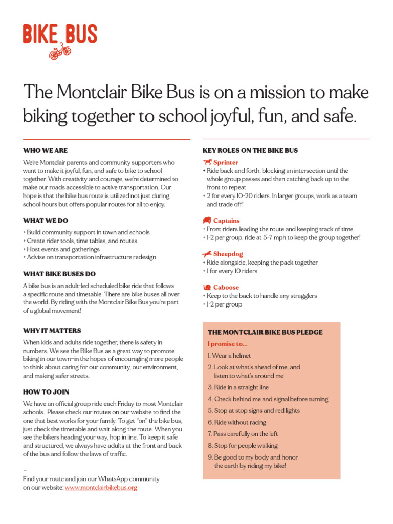 Montclair Bike Bus Info | PDF | Transport | Land Transport